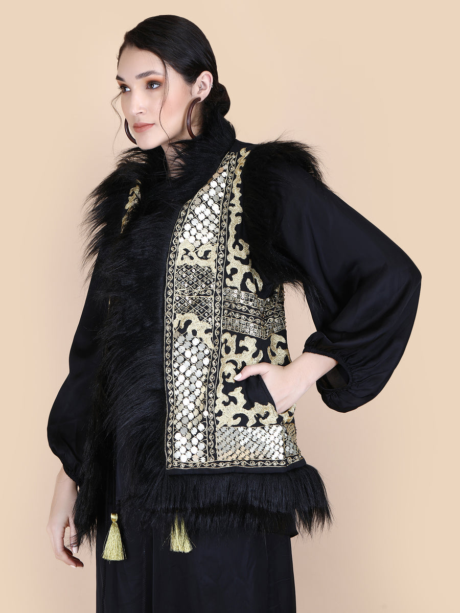 KALI EMBELLISHED VEST BLACK