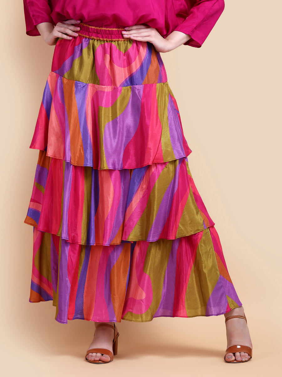 EMMA PRINTED 3 TIERED SKIRT