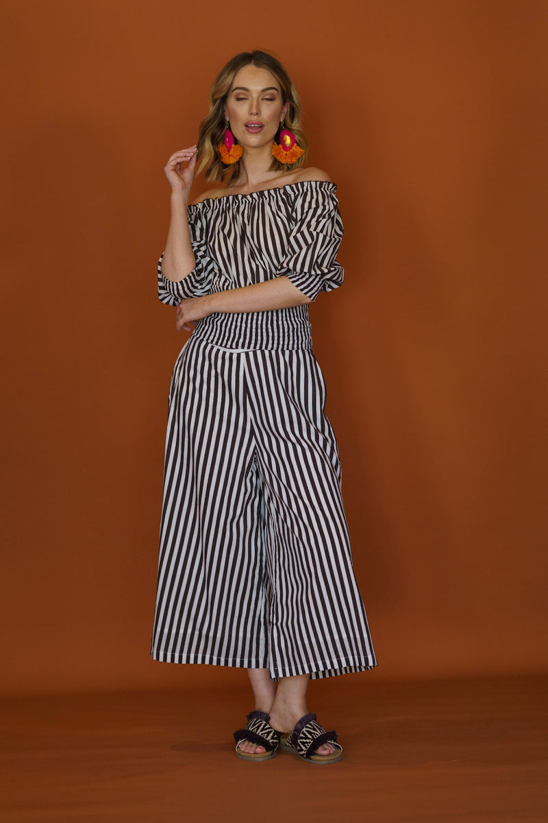 TILLY STRIPES CROPPED PANTS